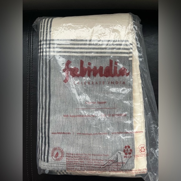 fabindia | Dining | Fabindia Large Table Cloth Khadi Cotton Black Ivory ...